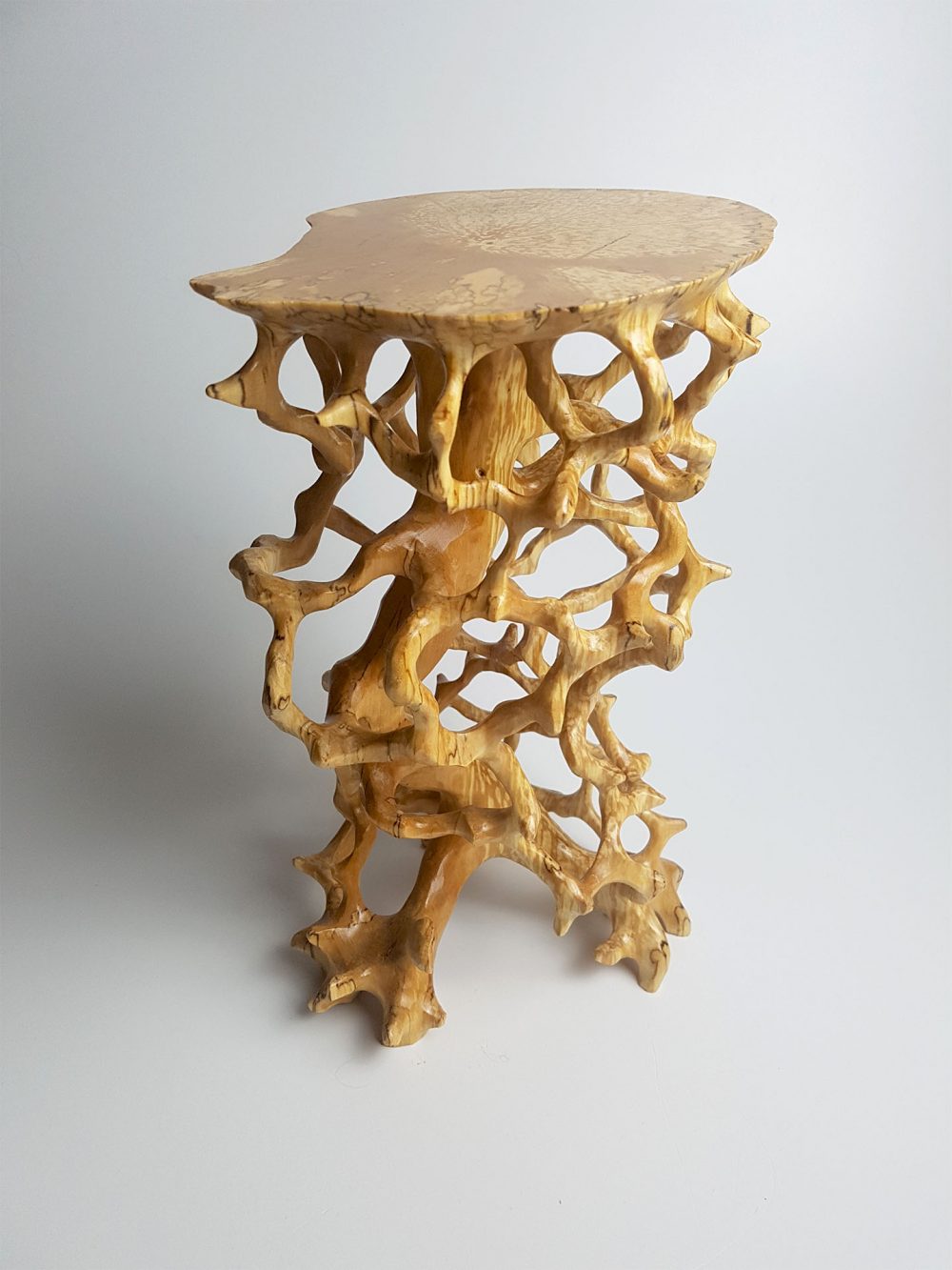 Bonsai tall spalted wood display stand % - Rootstands