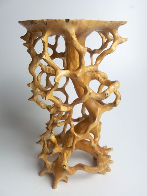 Bonsai tall spalted wood display stand % | Rootstands