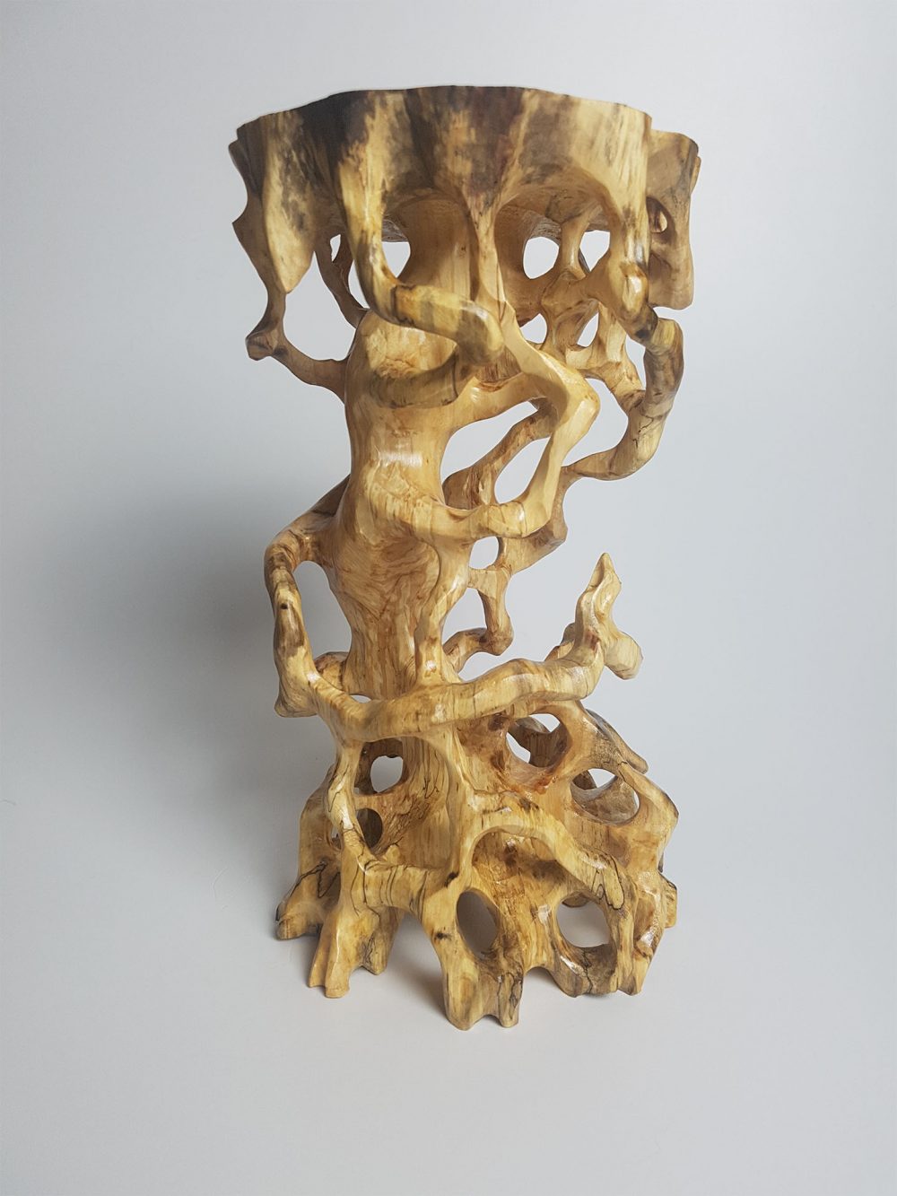 Splalted wood maple display root stand - Rootstands