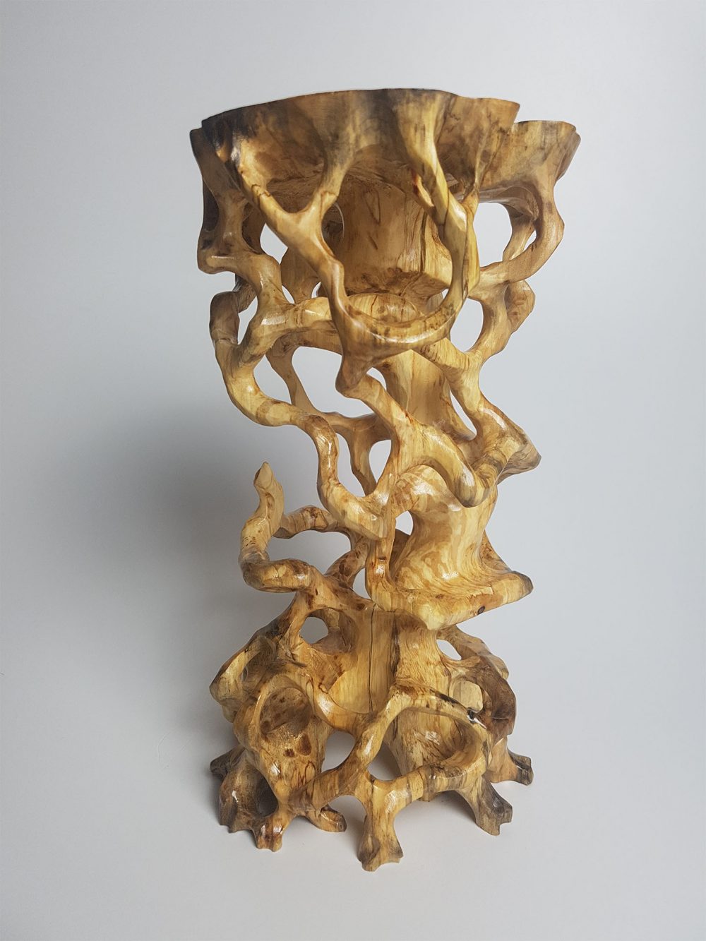 Splalted wood maple display root stand - Rootstands