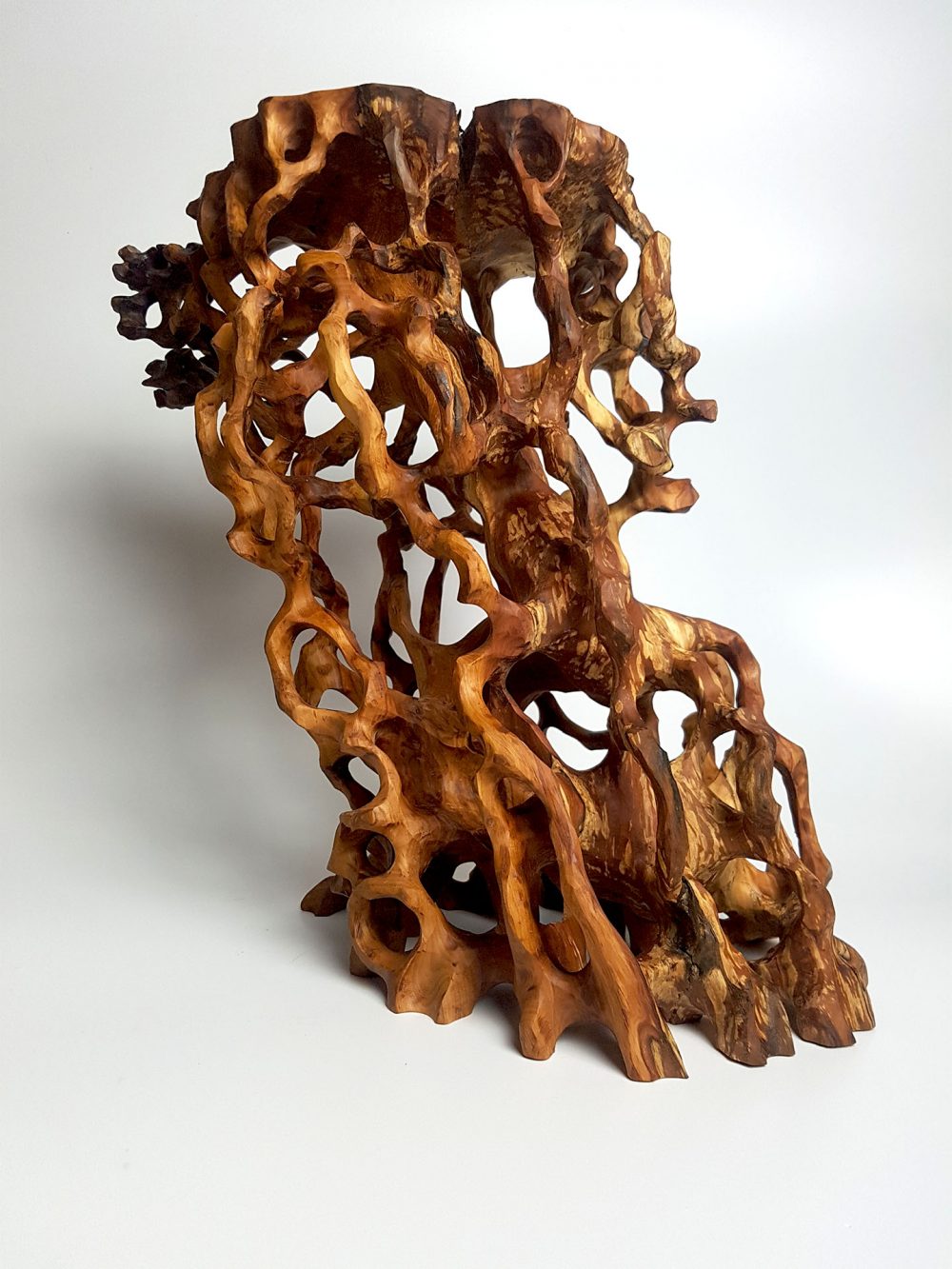 Bonsai stand - root stand hard spalted wood base table % - Rootstands