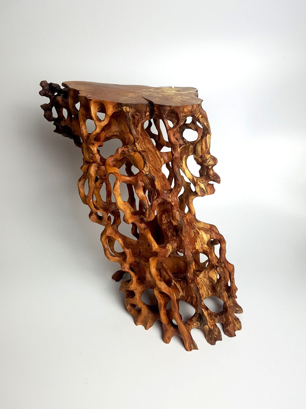 Bonsai stand - root stand hard spalted wood base table % - Rootstands