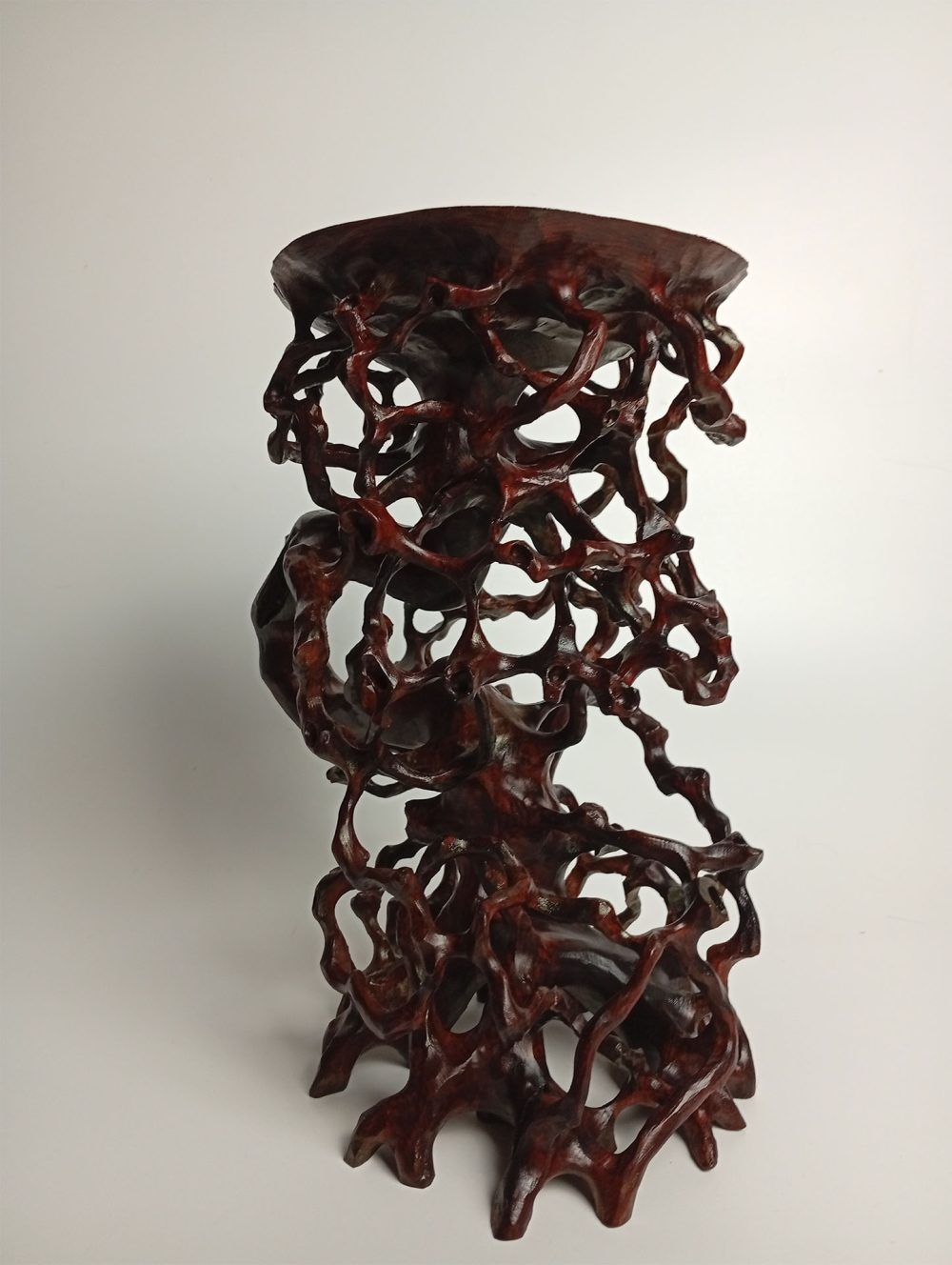 Bonsai tall root stand - hard wood carved detailed table base ...